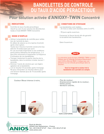 Bandelette de contrôle - Mode d'emploi | Manualzz