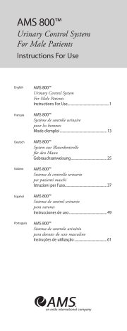 Urinary Control System AMS 800 Instructions For Use | Manualzz