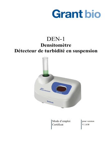 Grant Instruments DEN-1 and DEN-1B densitometers Product Manual | Manualzz