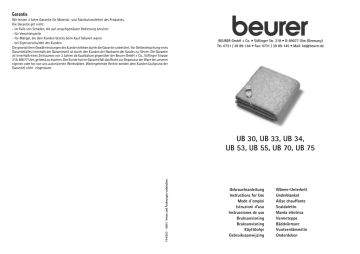 Beurer UB 34 Owner Manual | Manualzz