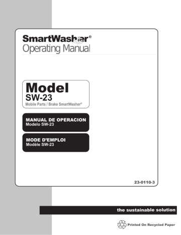 Parts Washer SW 23 Operating Manual | Manualzz