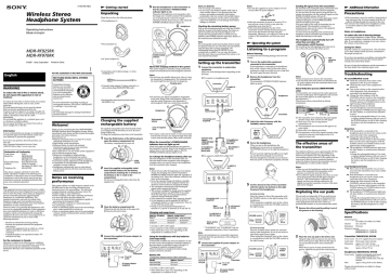 Sony MDR-RF970R Operating instructions | Manualzz