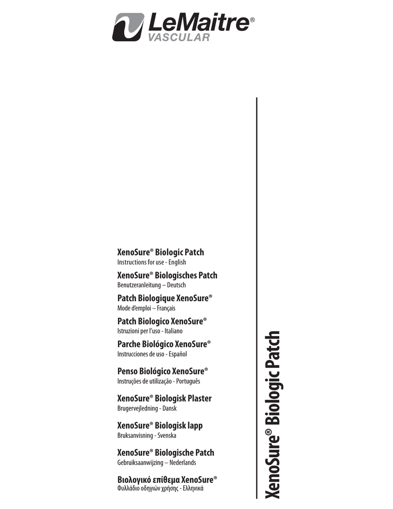 XenoSure® Biologische Patch | Manualzz