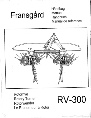Fransgård RV 300 Rotary Turner Handbog | Manualzz