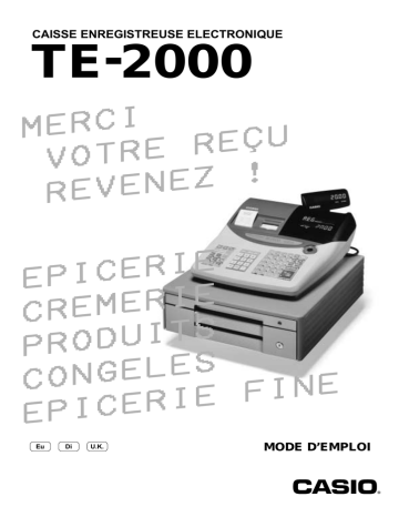 Casio TE-2000 Cash Register Mode d'emploi | Manualzz