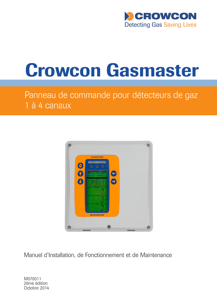 Crowcon Gasmaster Control Panel Manuel utilisateur | Manualzz