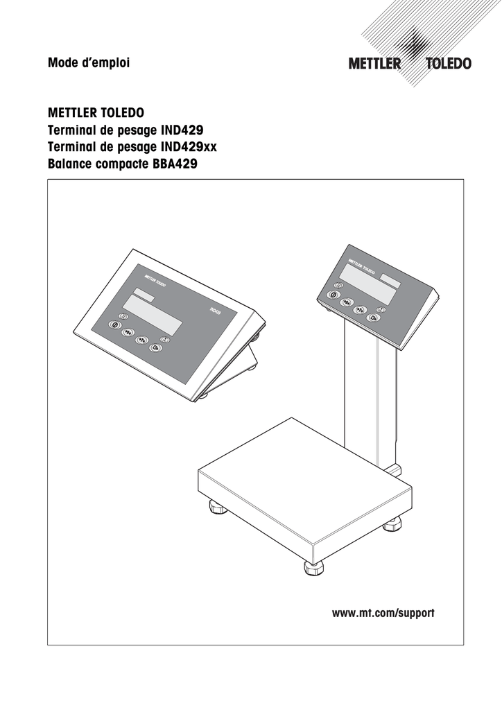 Mode d`emploi METTLER TOLEDO Terminal de pesage IND429 | Manualzz