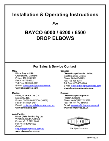 Dixon 6000/6200/6500 Drop Elbow - Petroleum manual | Manualzz