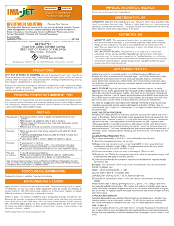 IMA-jet Insecticide Instruction Manual | Manualzz