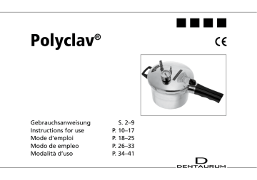 Dentaurum Polyclav Instructions for Use | Manualzz