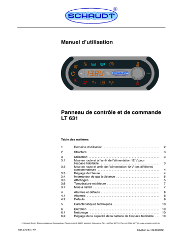 Manuel d'utilisation Schaudt LT 631 | Manualzz