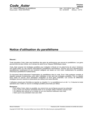 Notice d'utilisation du parallélisme - Code_Aster | Manualzz