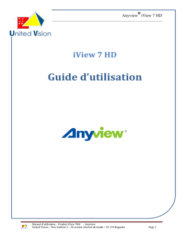 Guide d’utilisation iView 7 HD | Manualzz