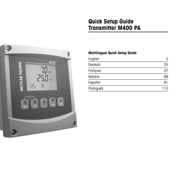 pH transmitter M400 PA Quick Setup Guide | Manualzz