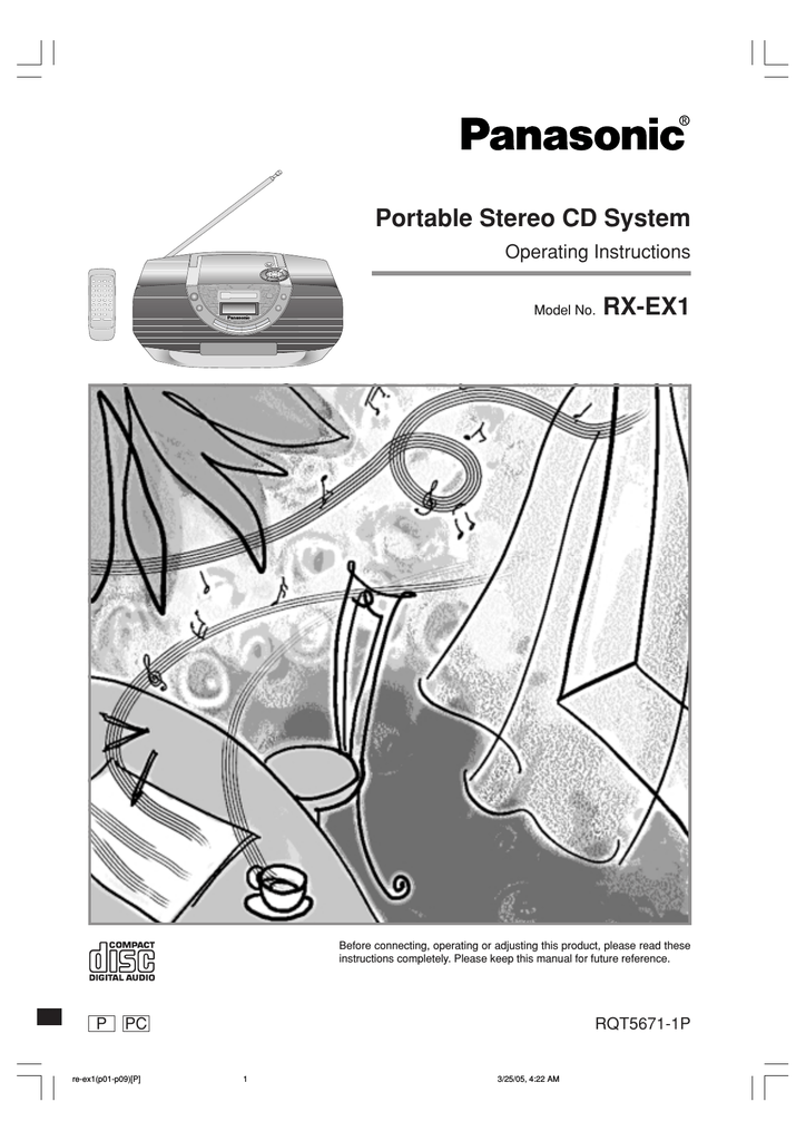 Panasonic | RX-EX1 | User manual | Portable Stereo CD System | Manualzz