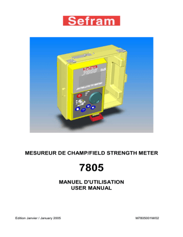 SEFRAM Field Strength Meter 7805 User Manual | Manualzz
