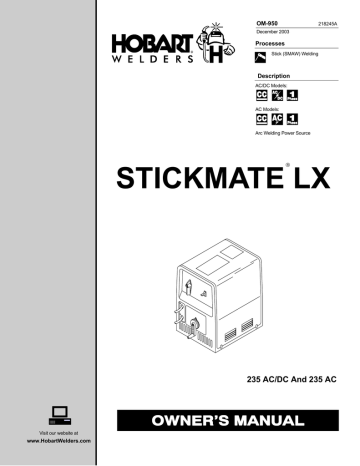 HobartWelders STICKMATE LX Owner Manual | Manualzz