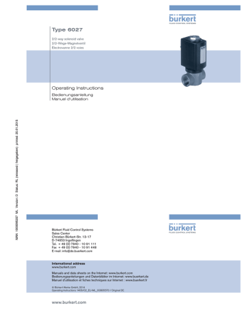 Burkert 6027 Operating Instructions Manual | Manualzz