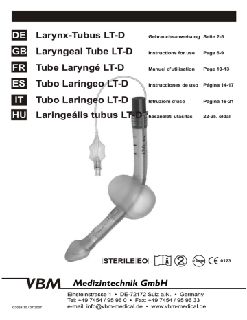 Laryngeal Tube LT-D Instructions for Use | Manualzz