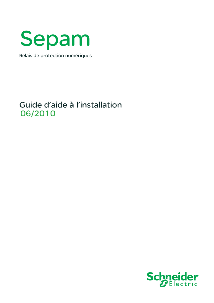Schneider Electric Sepam Mode d'emploi | Manualzz
