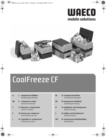Waeco CoolFreeze CCF Series, CoolFreeze CF, CoolFreeze CDF Series Instruction manual | Manualzz