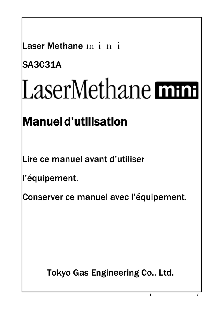 Crowcon LaserMethane Mini Portable Gas Detector Manuel utilisateur ...