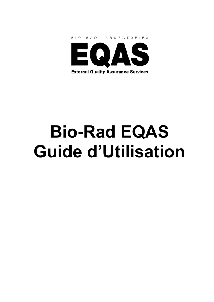 Bio-Rad EQAS Guide d`Utilisation | Manualzz
