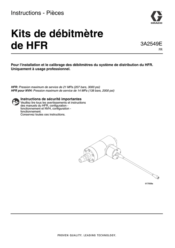 Graco 3A2549E - HFR Flow Meter Kits Manuel du propriétaire | Manualzz