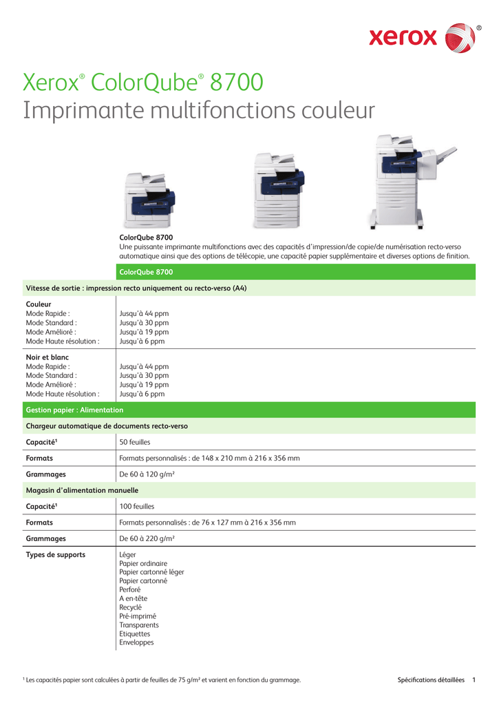 Imprimante multifonctions couleur Xerox® ColorQube® 8900