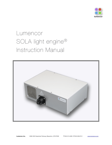 SOLA light engine SOLA LE Instruction Manual | Manualzz