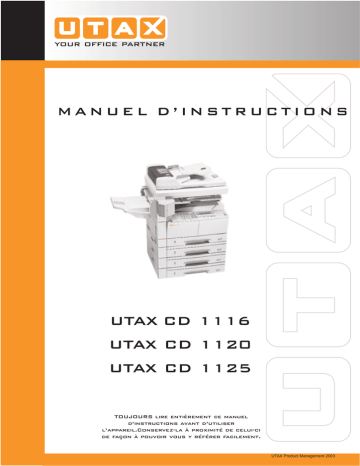 Utax CD 1120 Copy System Mode d'emploi | Manualzz