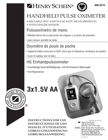 Pulse Oximeter HandHeld Instructions for use | Manualzz