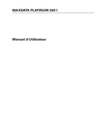 MAXDATA PLATINUM 200 I Manuel d'Utilisateur | Manualzz