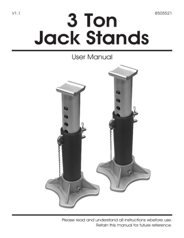 Princess Auto Jack Stands 3 Ton User Manual | Manualzz