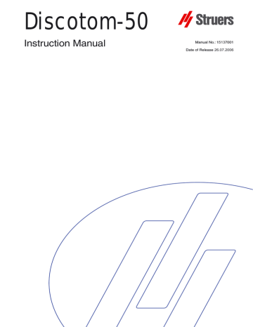 Cutting Machine Discotom 50 Instruction Manual | Manualzz