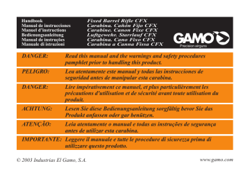 Air Rifle CFX Fixed Barrel Handbook | Manualzz