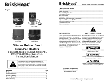 BriskHeat DHCH Series, DHNH Series, DPCH Series, DHCX Series, DHNX ...