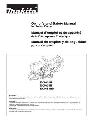 Makita EK7651HD Owner's And Safety Manual | Manualzz