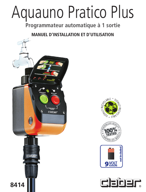 Rain Bird Programmateur d'arrosage CLABER Pratico Plus Mode d'emploi ...
