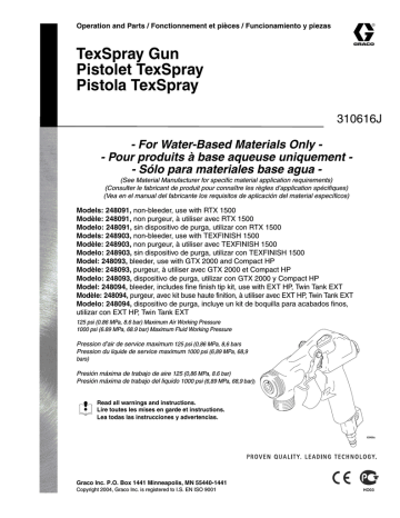 Graco 310616J, TexSpray Gun Owner's Manual | Manualzz