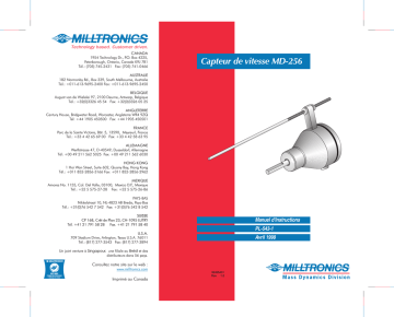 Capteur de vitesse MD-256 Manuel d'Instructions | Manualzz