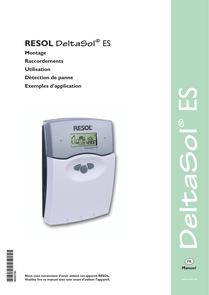 Resol DeltaSol ES Manuel du propriétaire | Manualzz