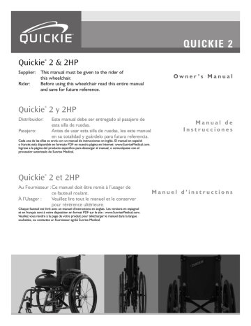SunriseMedical Quickie 2 HP Quickie 2 Family Folding Wheelchair Owner's ...