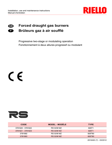Riello RS 50/M MZ Installation & Use Manual | Manualzz