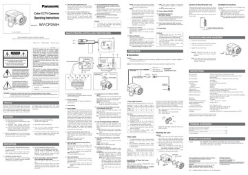 Color CCTV Cameras Operating Instructions | Manualzz