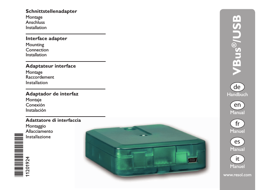 Resol VBus/USB manual | Manualzz