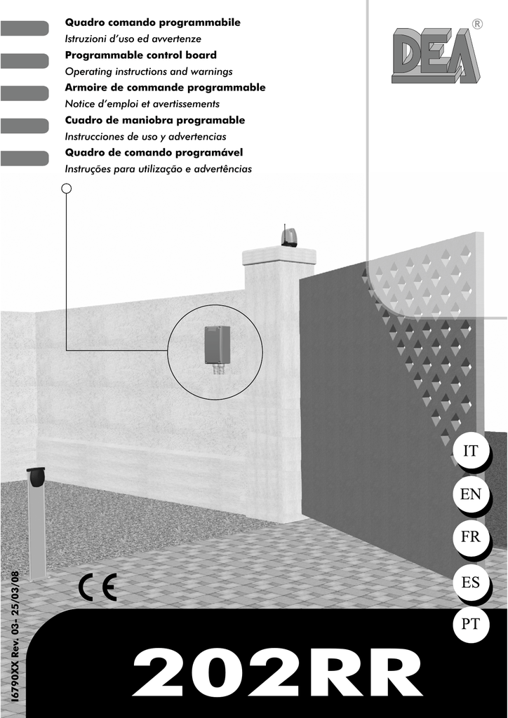 DEA 202RR Manuel du propriétaire | Manualzz