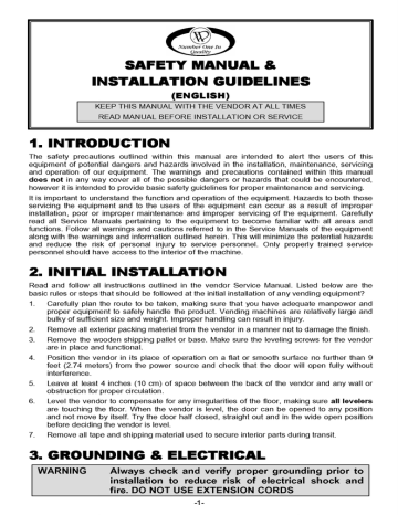 vending machine Safety manual | Manualzz