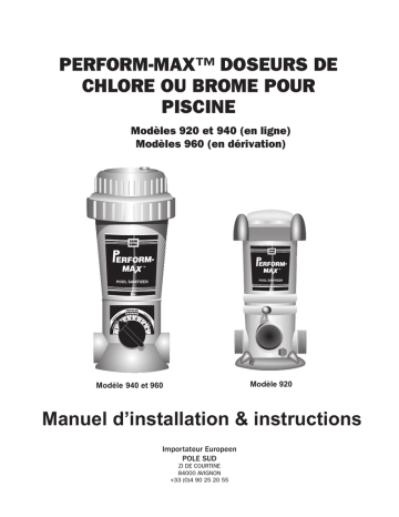 Installations et instructions Perform-Max 920, 940 et 960 | Manualzz