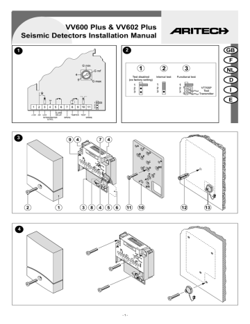 VV600/602 Plus Seismic Detectors Installation Manual | Manualzz